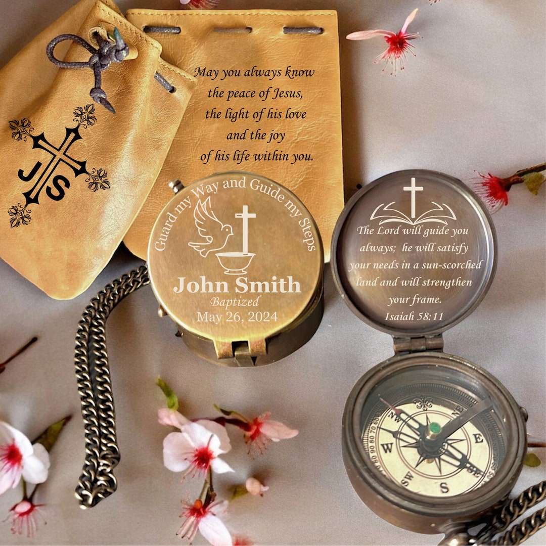 Baptism Compass, Baptism Gift for Son, Grandson, Holy Communion Gift ...