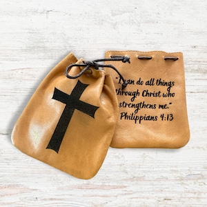 Personalized Leather Rosary Pouch, the Memorare Prayer, Catholic Gifts ...