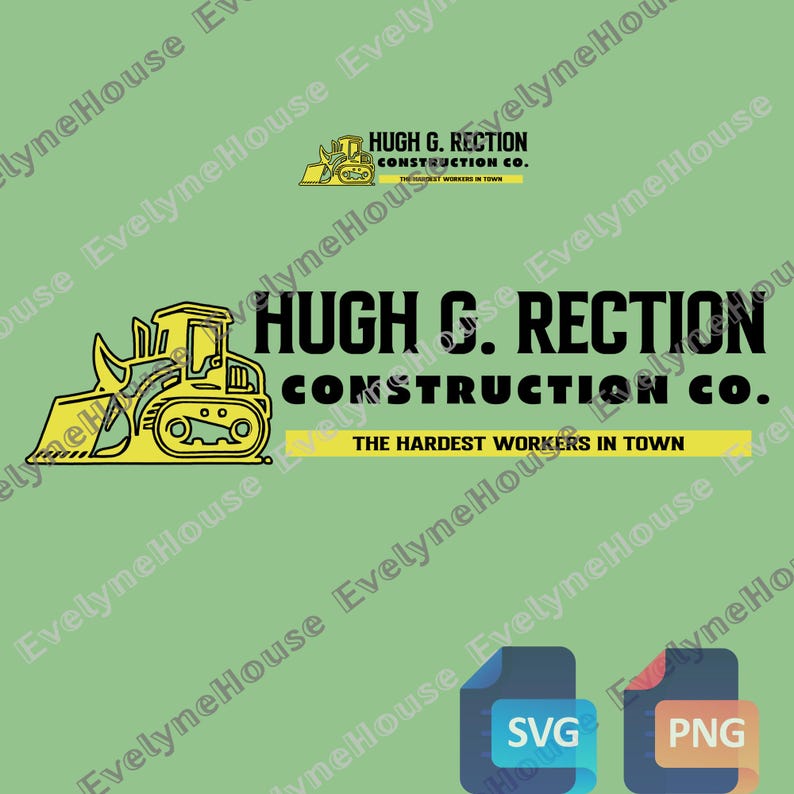 Hugh G Rection Construction Co. Png,construction Worker Shirt Design ...