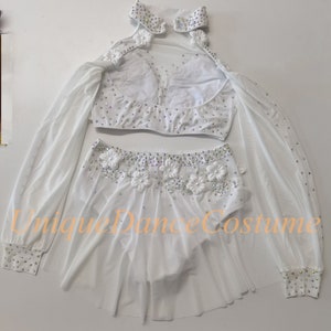 Customizable Lyrical Dance Costume: Elegant White Ballet Dress - Etsy