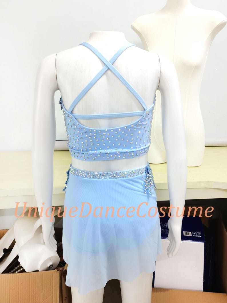Handmade Baby Blue Lyrical Dance Dress: Contemporary Ballet Costume - Etsy