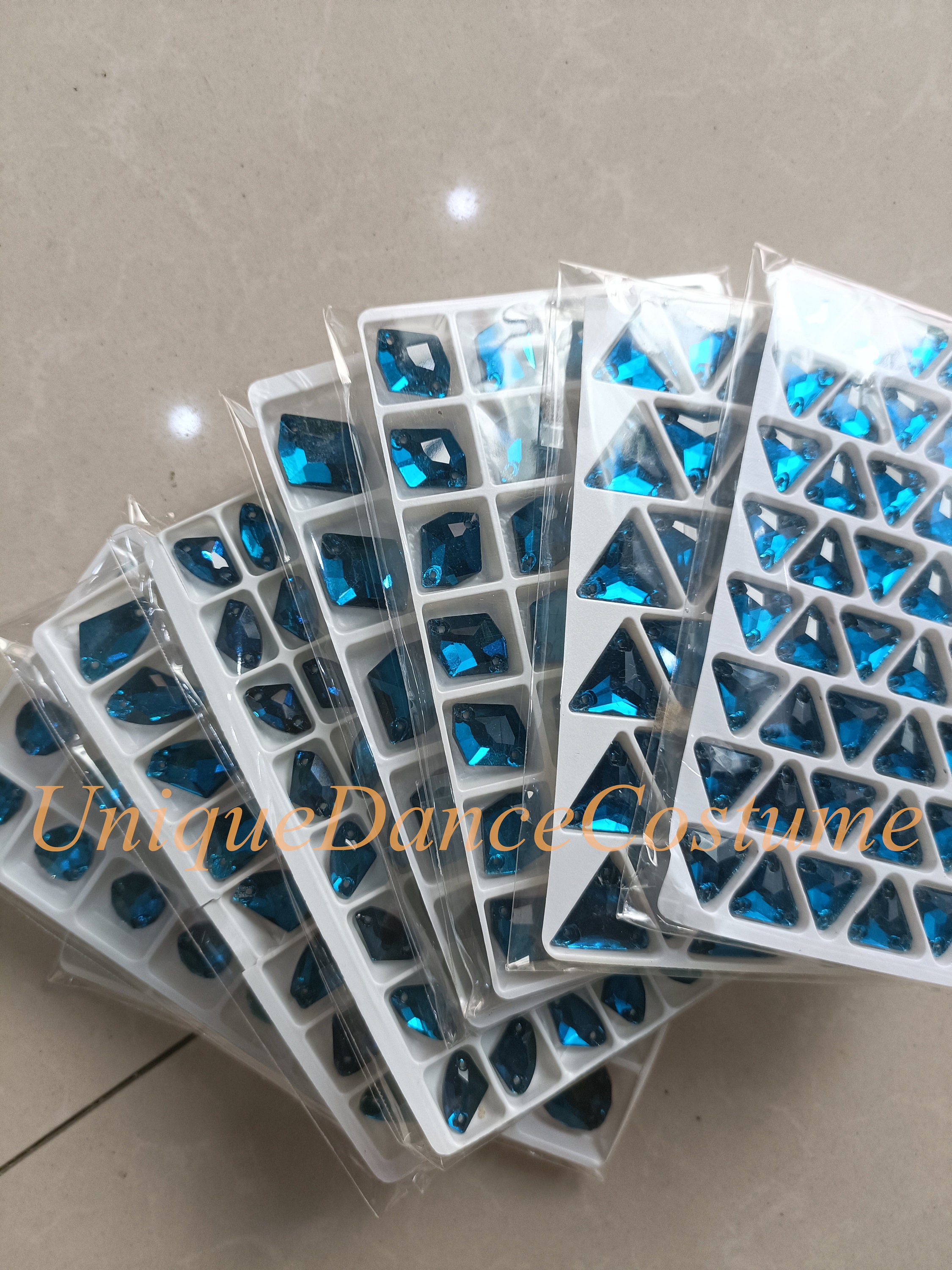 Sew on Flatback Glass Gems, Axe/rock/square, Sew on Rhinestones ...