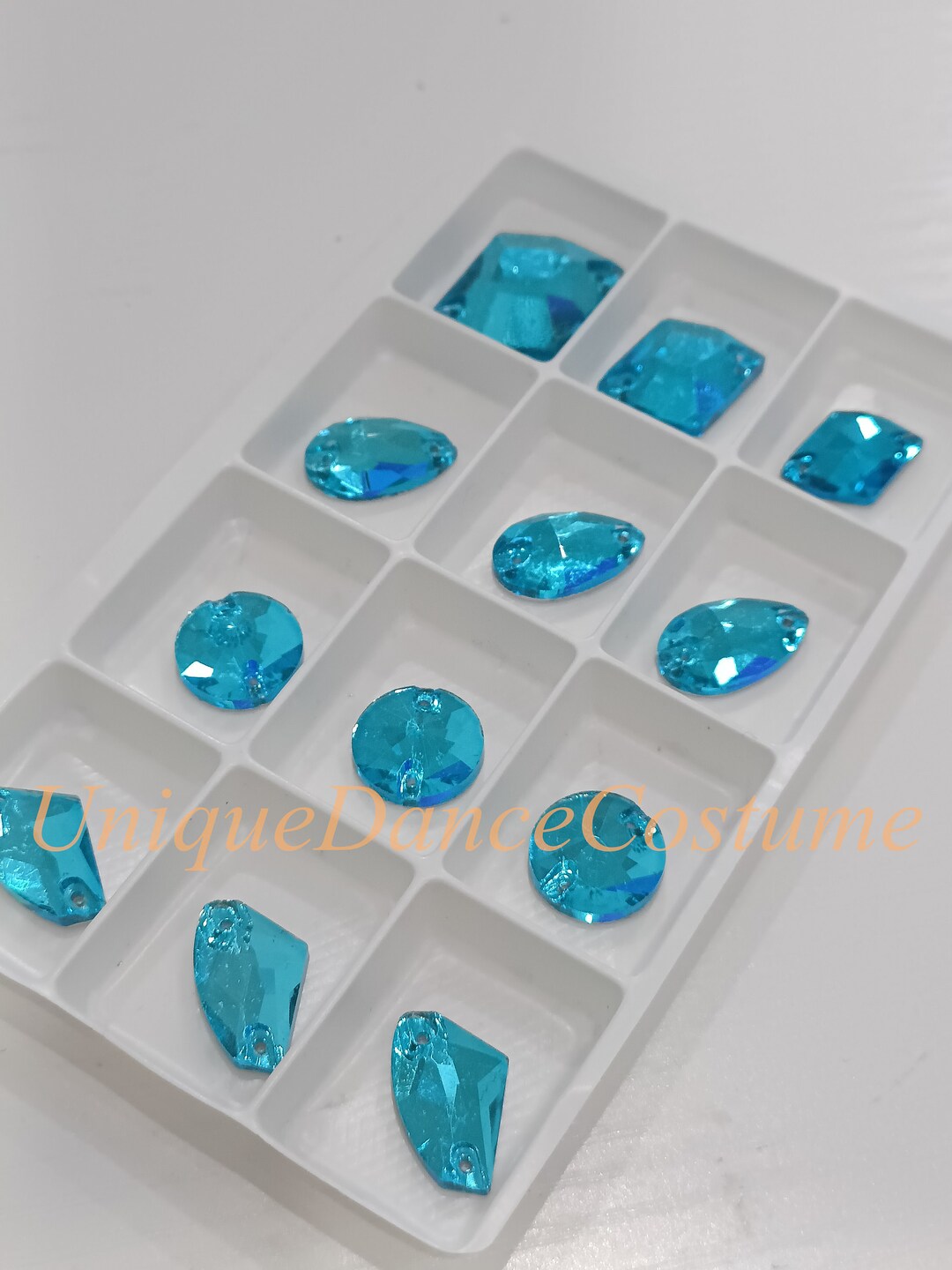 Blue Sew on Flatback Plastics Gems, Tear Drop/rock/round/axe, Sew on ...