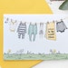 Personalised New Baby Washing Line Card - Yellow & Grey - Etsy