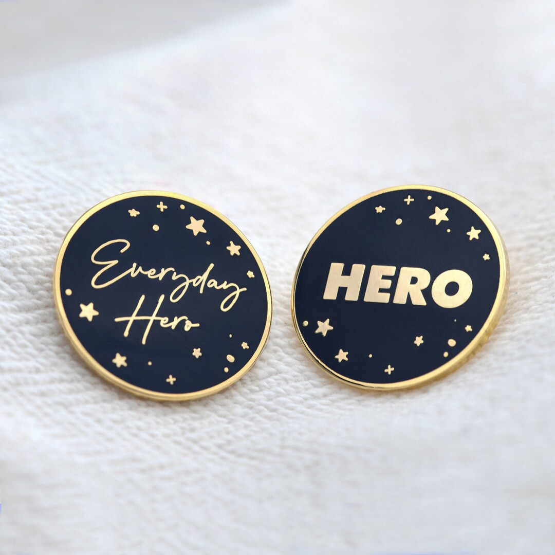 A Pair of Hero Enamel Lapel Pin Badges, Birthday Gift for Parent - Etsy