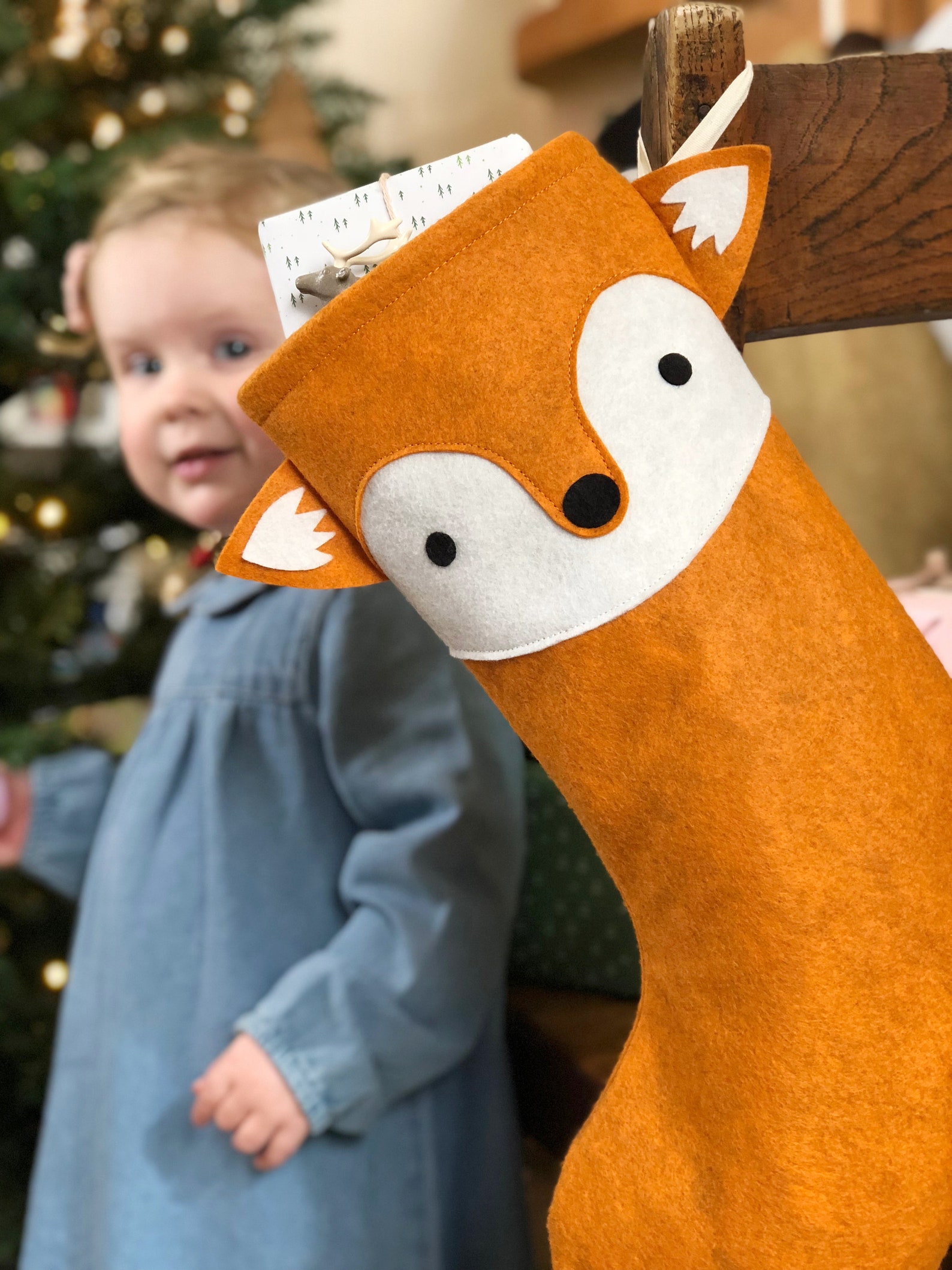 Felt Dress up Fox Christmas Stocking | Etsy