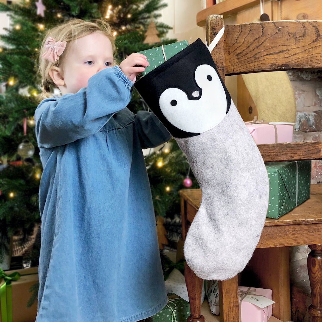 Dress up Penguin Felt Christmas Stocking - Etsy