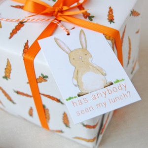 Carrots and Rabbits Wrapping Paper Set, Fun Easter Gift Wrap - Etsy