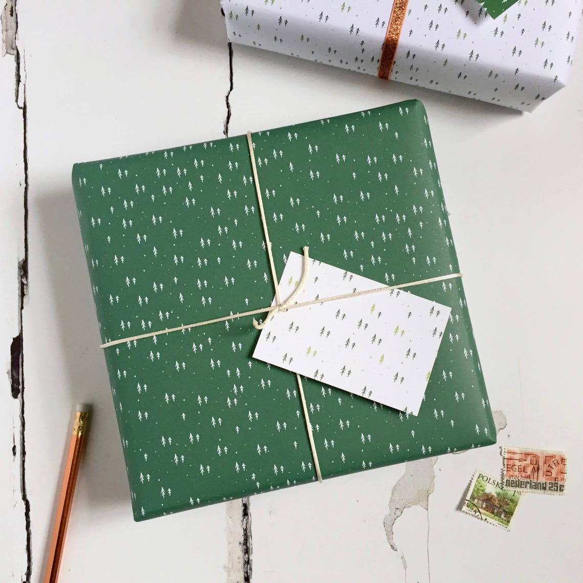 Mini Christmas Trees Mixed Gift Wrap Set - Etsy