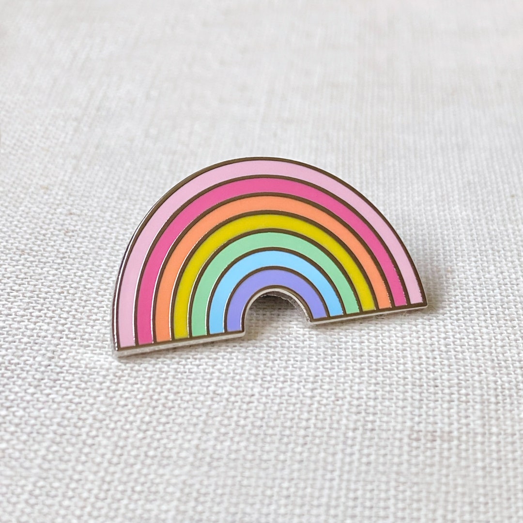 Pastel Rainbow Enamel Lapel Pin Badge - Etsy