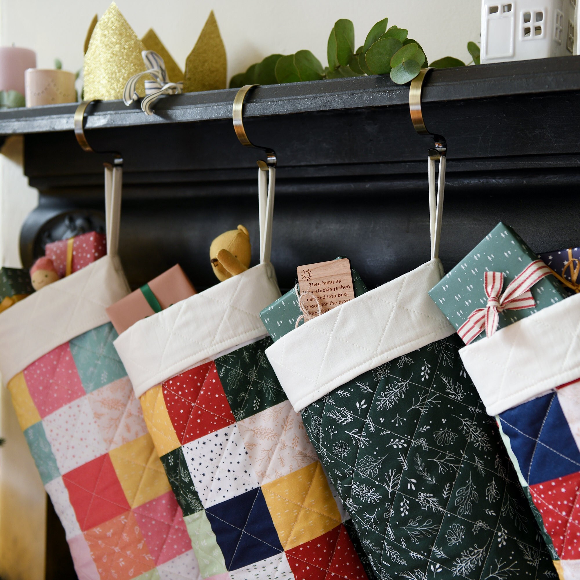 Family Set of Handmade Quilted Christmas Stockings Luxury | Etsy