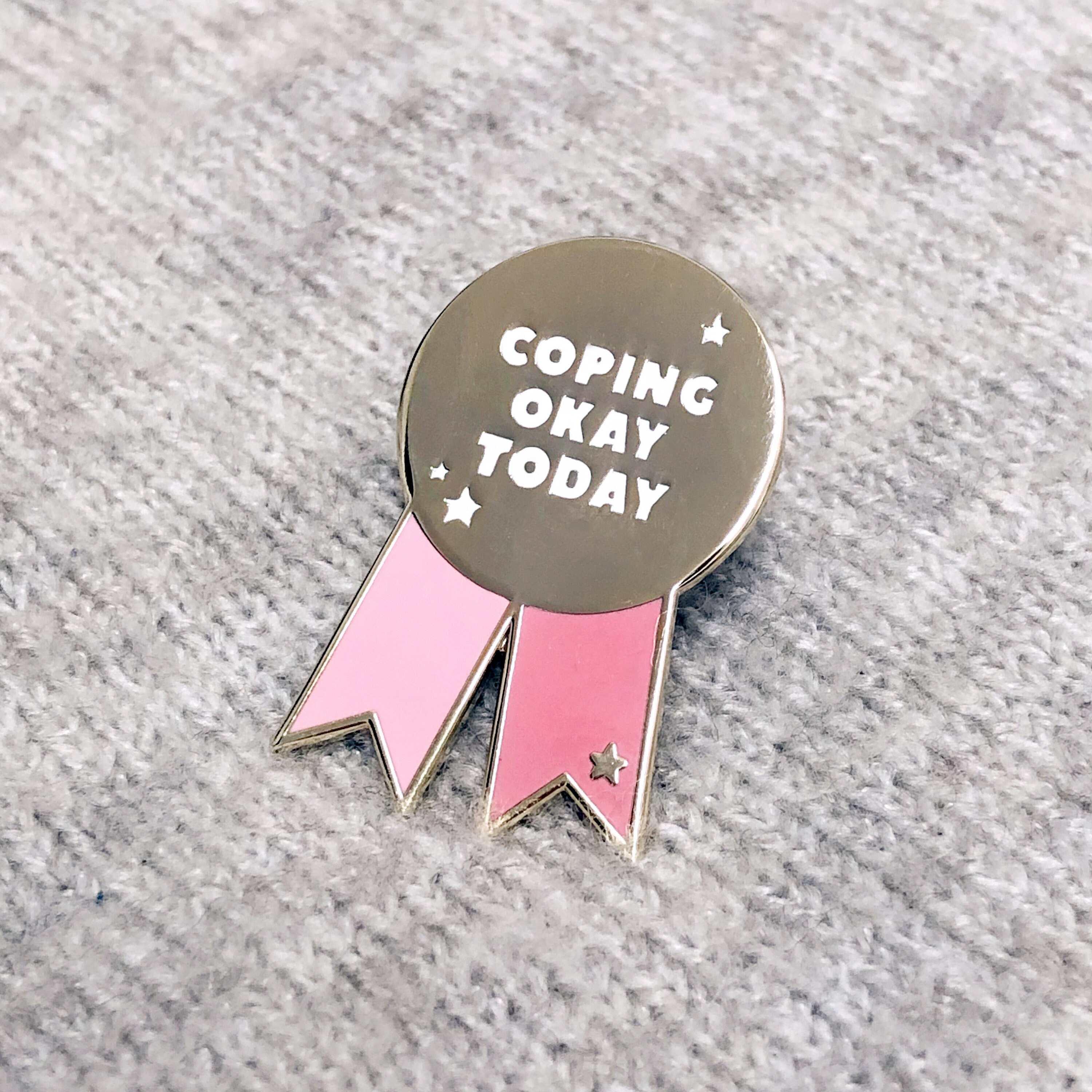 Coping Okay Today Positive Medal Enamel Pin Badge - Etsy