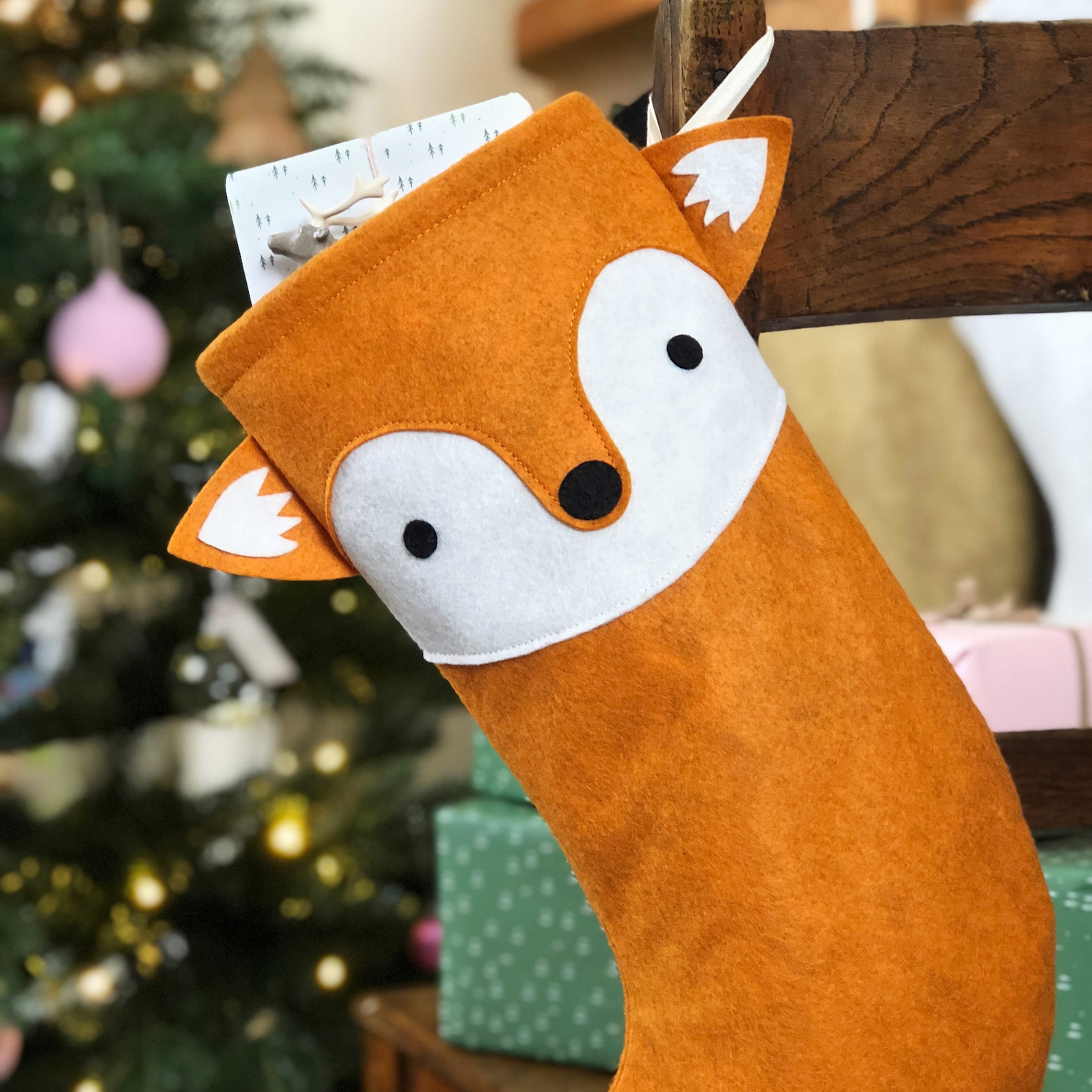 Felt Dress up Fox Christmas Stocking - Etsy