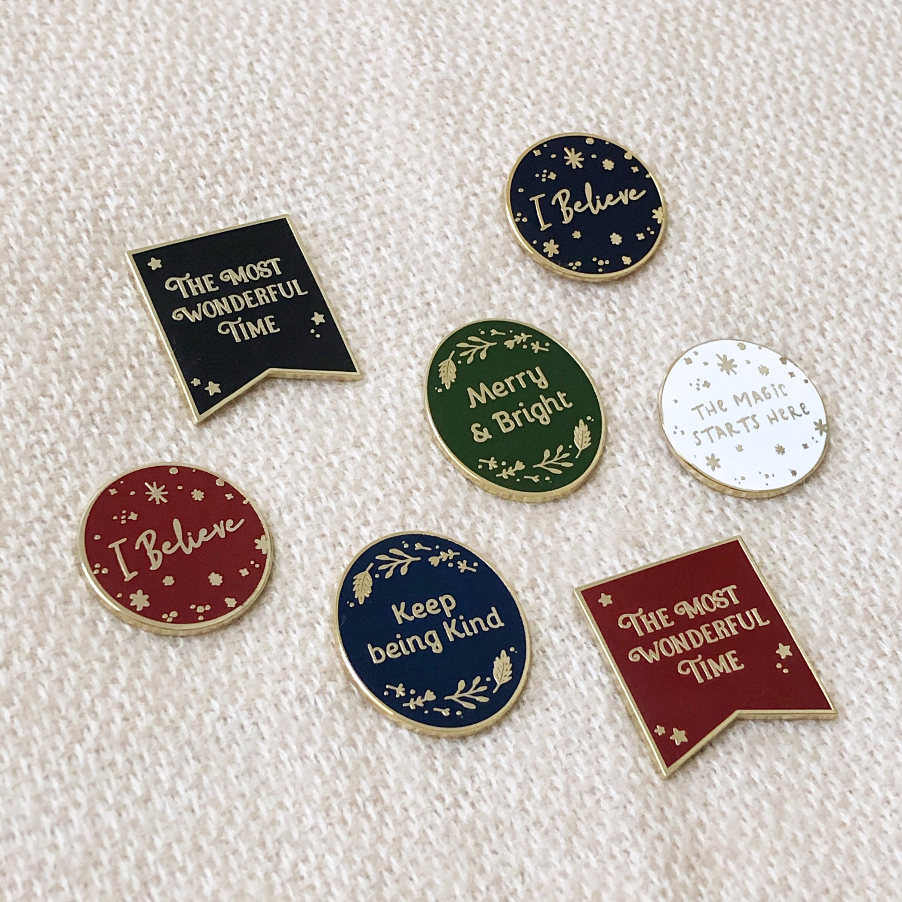 A Box of Christmas Enamel Pin Badges Christmas Eve Box Ideas - Etsy UK