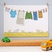 Personalised Blue and Green Washing Line Print - Etsy