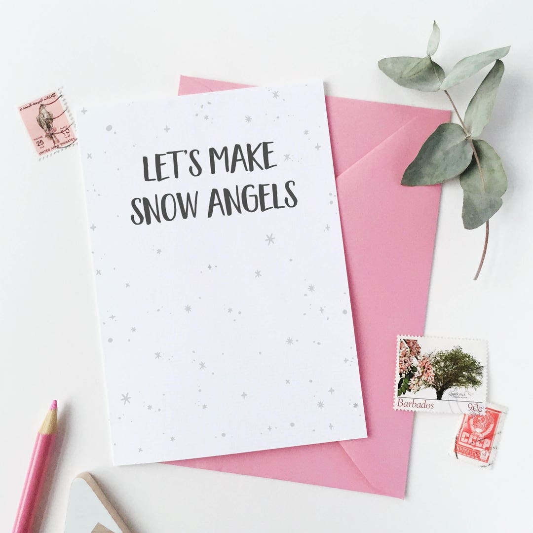 Let's Make Snow Angels Card - Etsy
