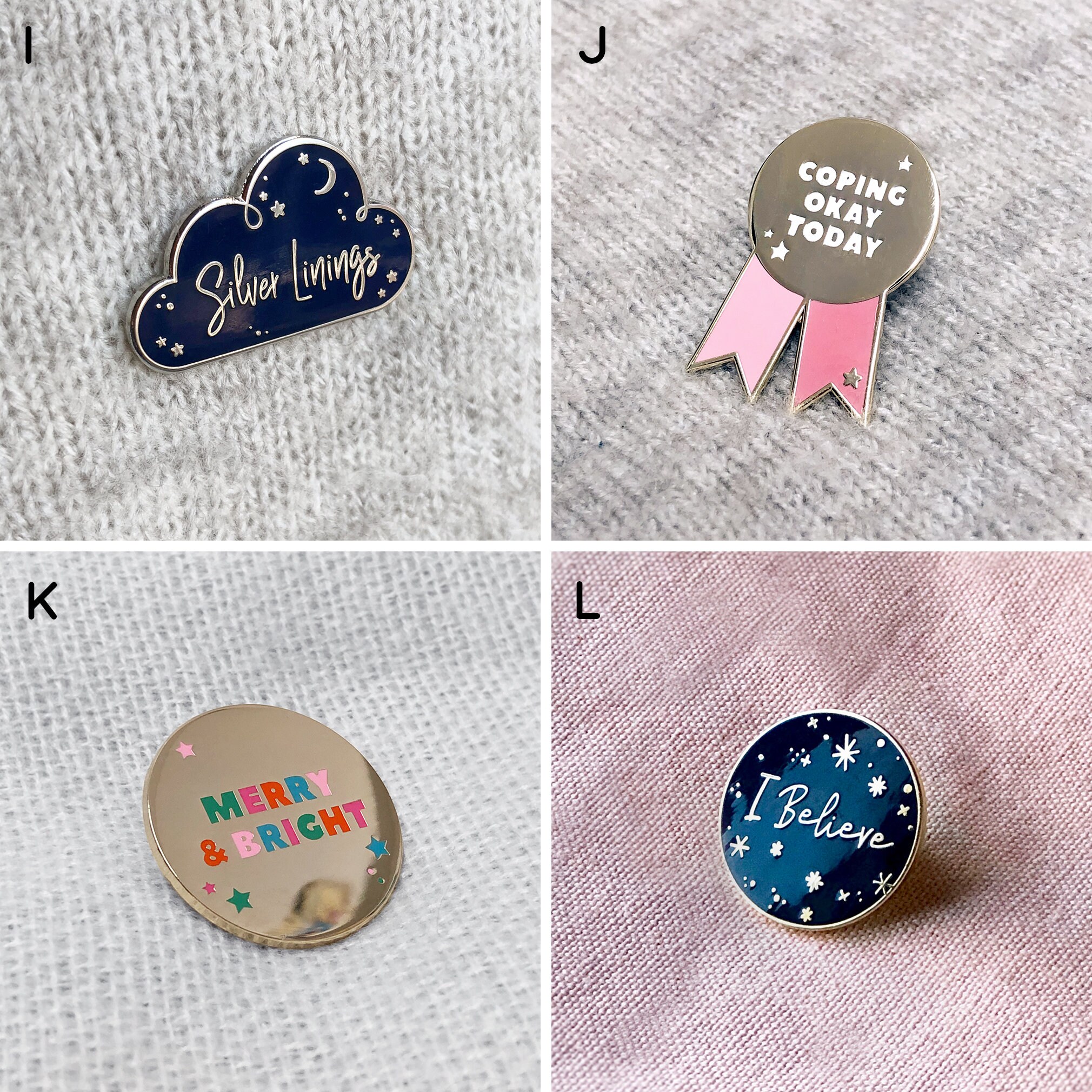A Letterbox of Positive Pin Badges for Mother's Day - Etsy UK