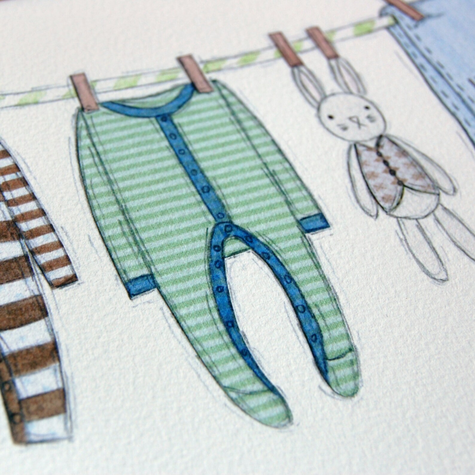 Welcome to the World New Baby Washing Line Print - Etsy