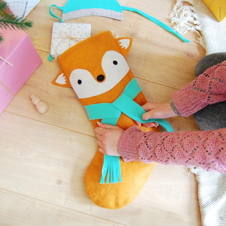 Felt Dress up Fox Christmas Stocking | Etsy