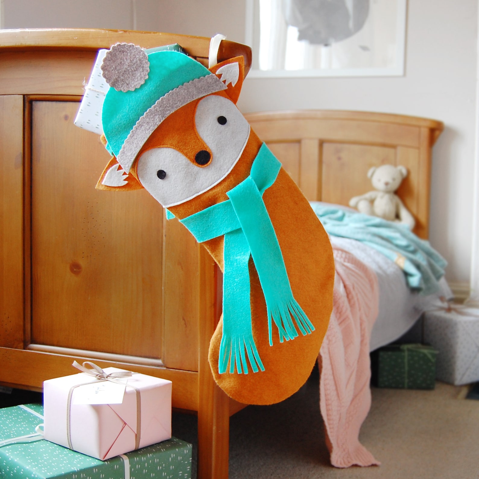 Felt Dress up Fox Christmas Stocking | Etsy