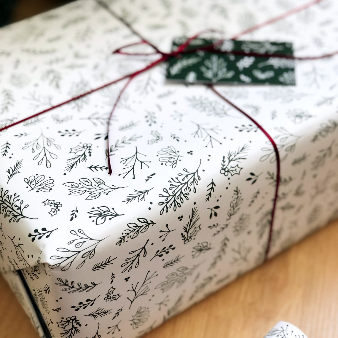 Recycled White Greenery Wrapping Paper Stickers Eco Friendly - Etsy