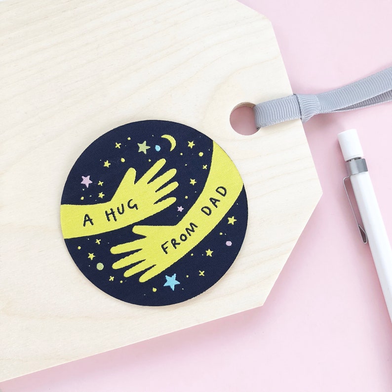 Supportive A Hug From Dad Enamel Pin Badge - White & Gold Pin - Etsy