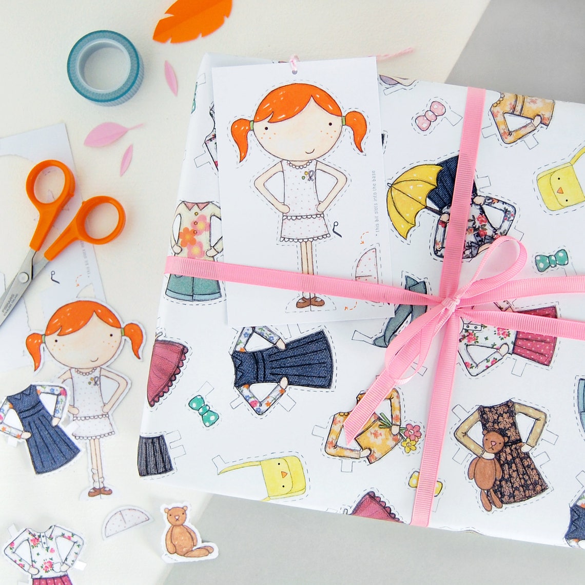 Clara Paper Doll Craft Wrapping Paper Set - Eco-friendly Gift Wrap - Etsy