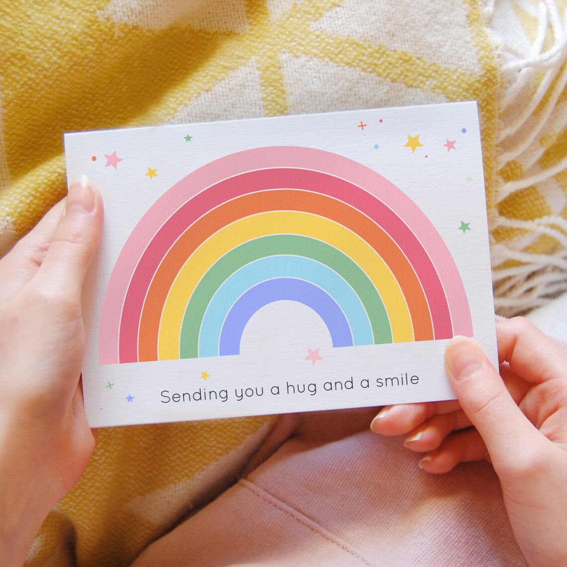 Rainbow Sending A Hug and A Smile Card - Etsy