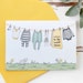 Personalised New Baby Washing Line Card Yellow & Grey - Etsy