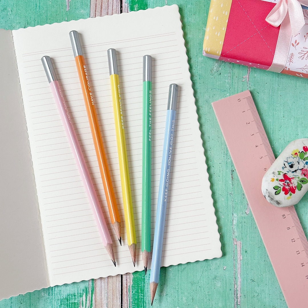 Individual Positive Daily Reminder Pencils, Happy Message Pencils, UK ...
