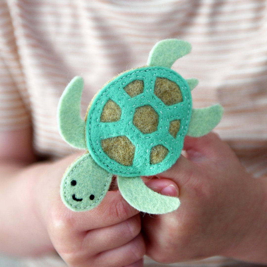 Sea Turtle Finger Puppet Craft Kit Plastic Free Children's Sewing Kit ...