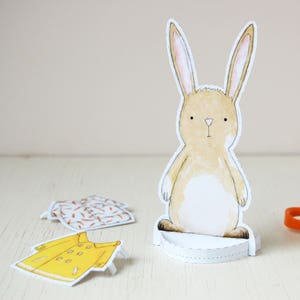Rabbit Paper Doll Easter Wrapping Paper Set, Paper Doll Dress up ...