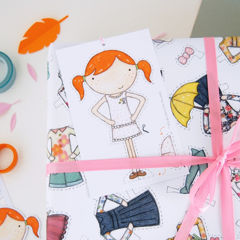 Clara Paper Doll Craft Wrapping Paper Set - Eco-friendly Gift Wrap - Etsy