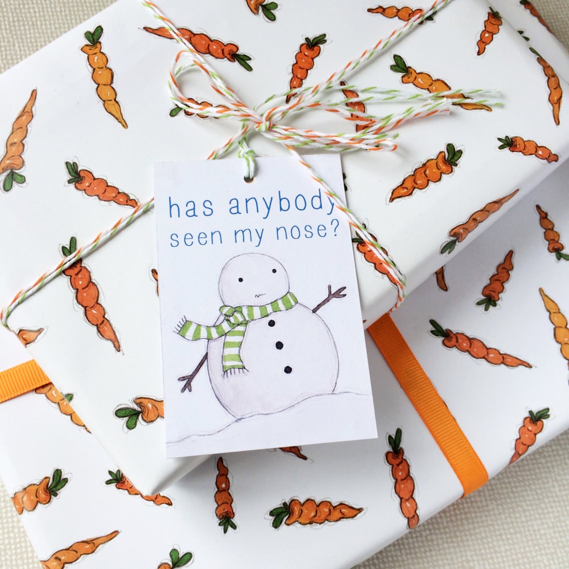 Christmas Carrot Recyclable Wrapping Paper Set - Etsy