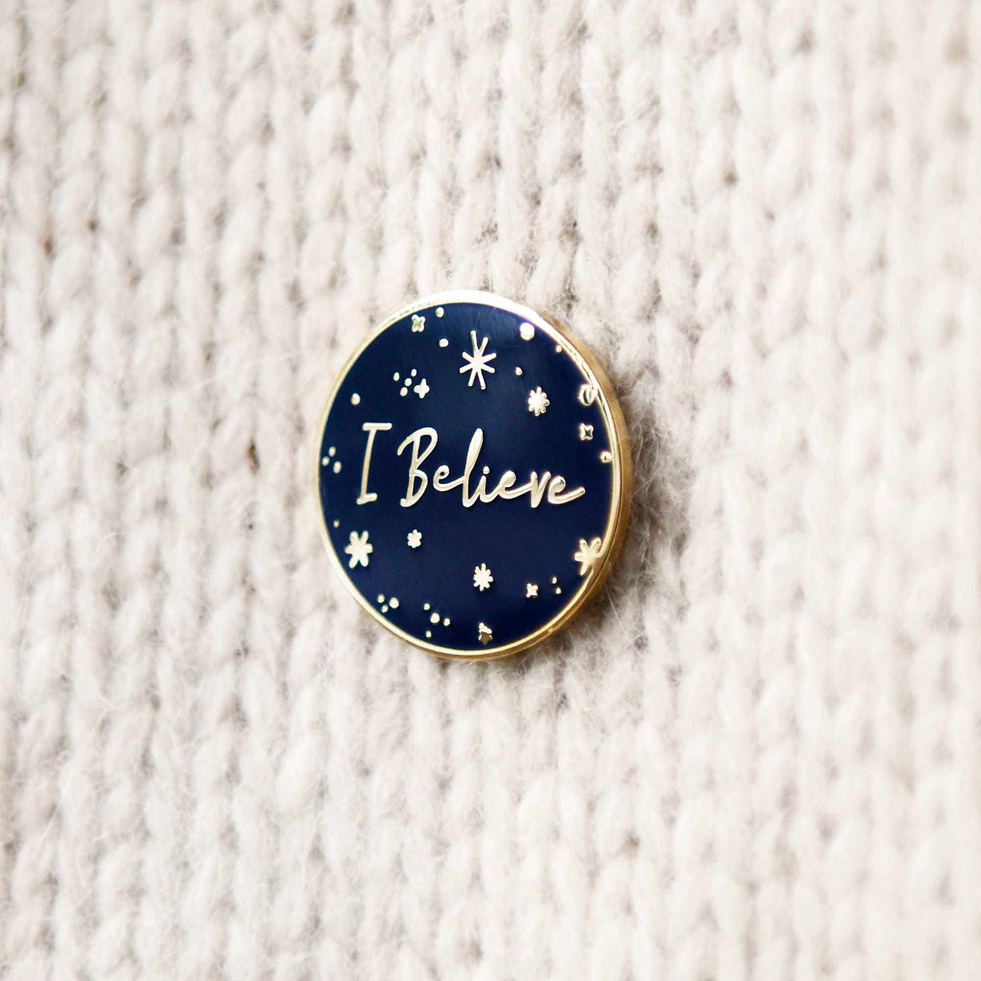 Red I Believe Christmas Enamel Lapel Pin Badge - Deep Red - Etsy