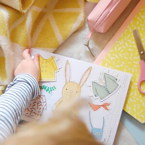 Rabbit Paper Doll Dress up Activity Card, Children's Easter Card - Etsy UK