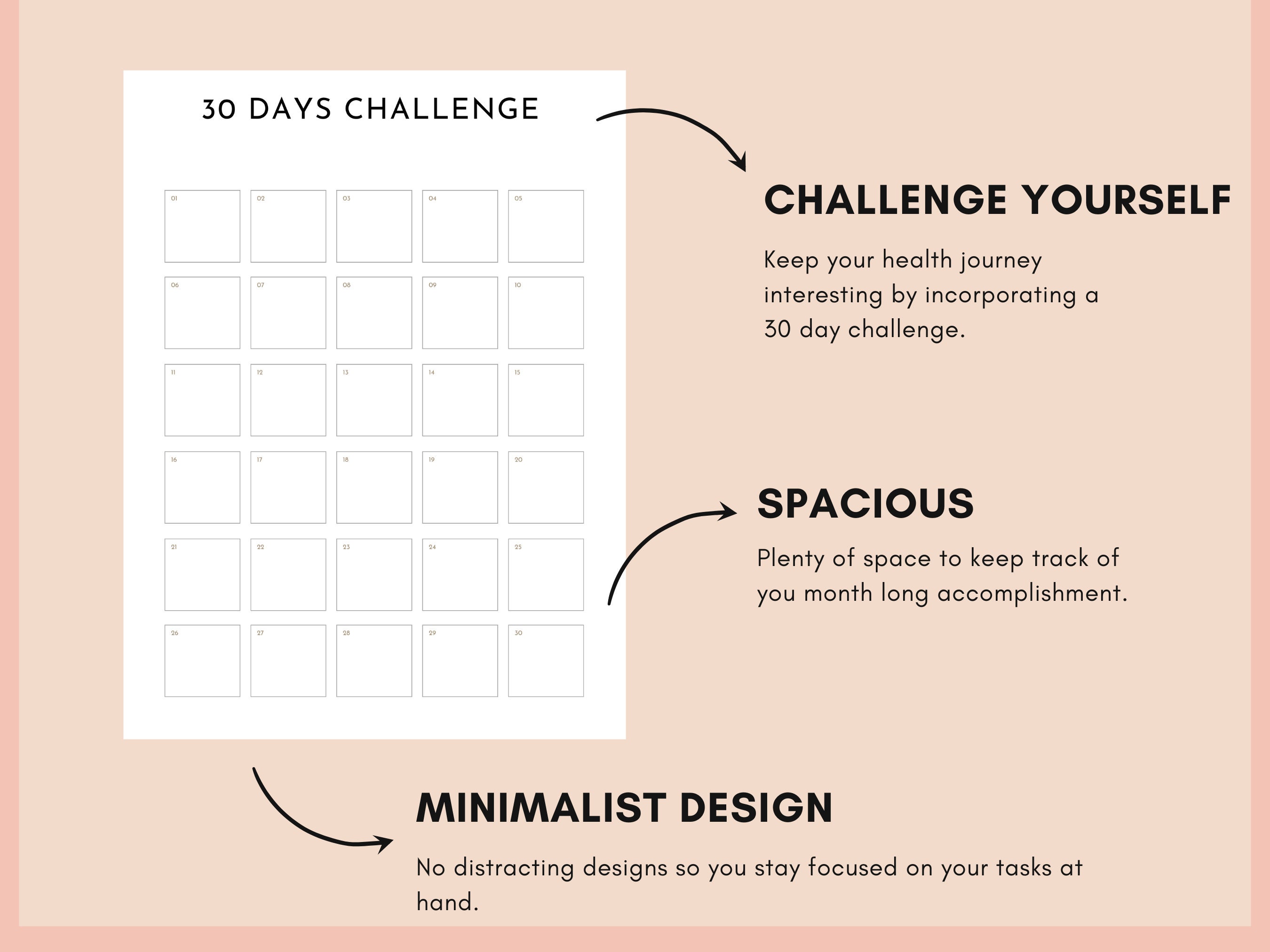 Minimalist 30 Days Challenge Printable, 30 Days Challenge, Minimalist ...