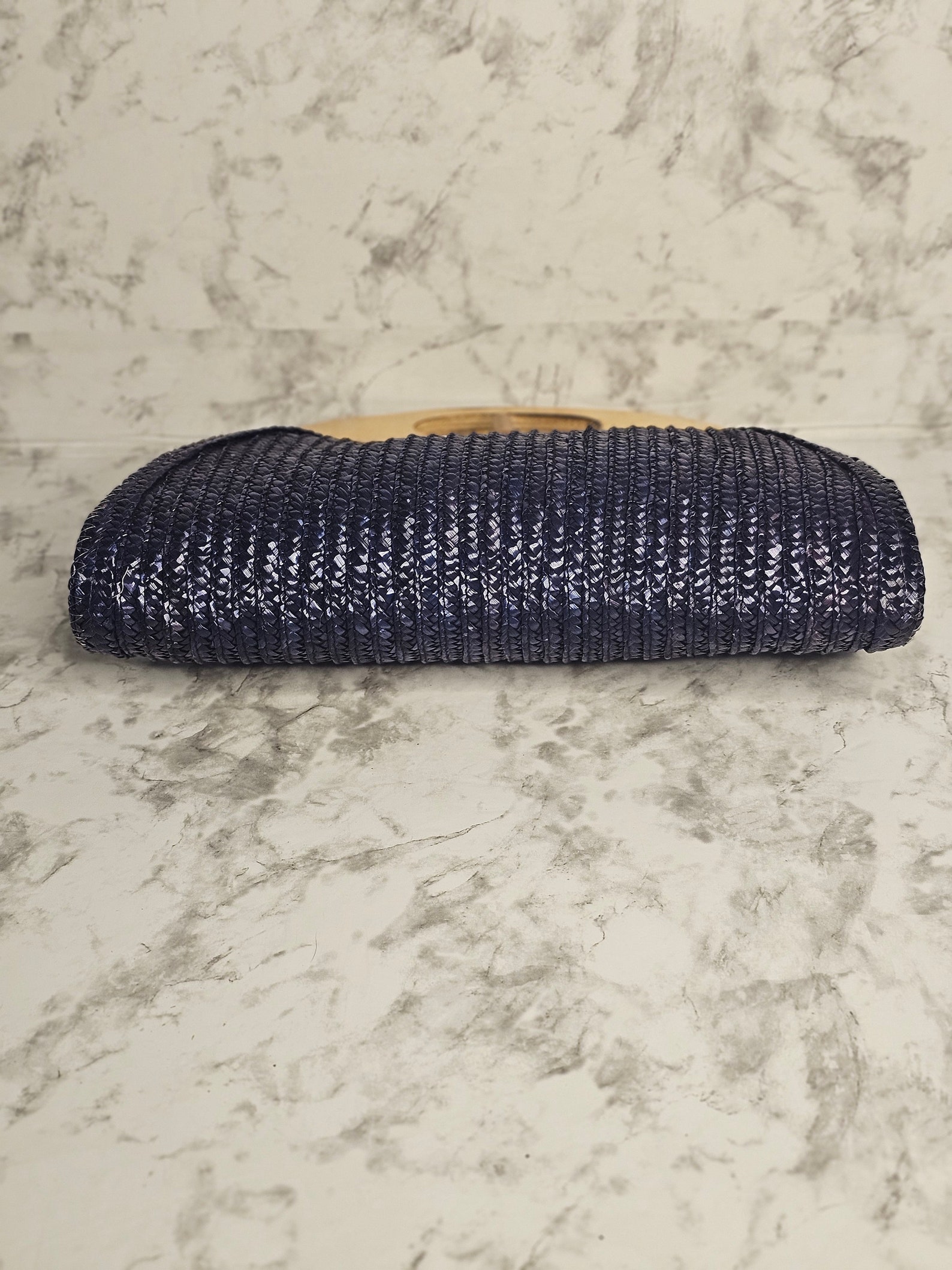 Vintage Blue Straw Purse - Etsy