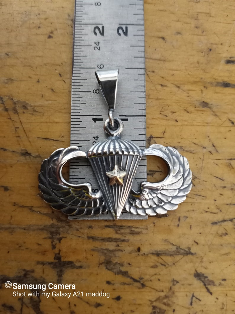 US Army Basic Parachutist Badge Pendant With Bronze Combat Star ...