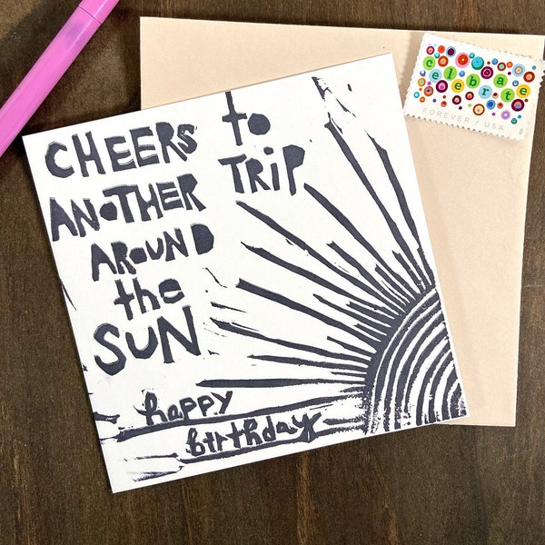 Happy Birthday Notecard - Etsy