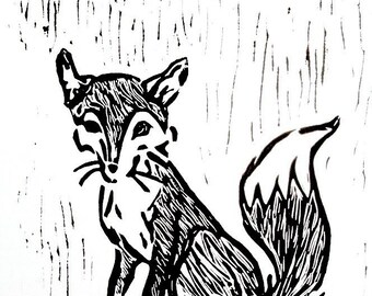 Mermaid linoleum block print 9 x 12 wall art | Etsy