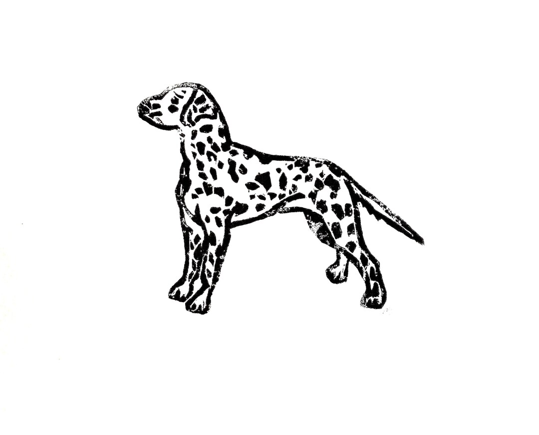 Dalmatian - Dog Breed - Linoleum Block Print - Wall Art - 9”x12” - Etsy