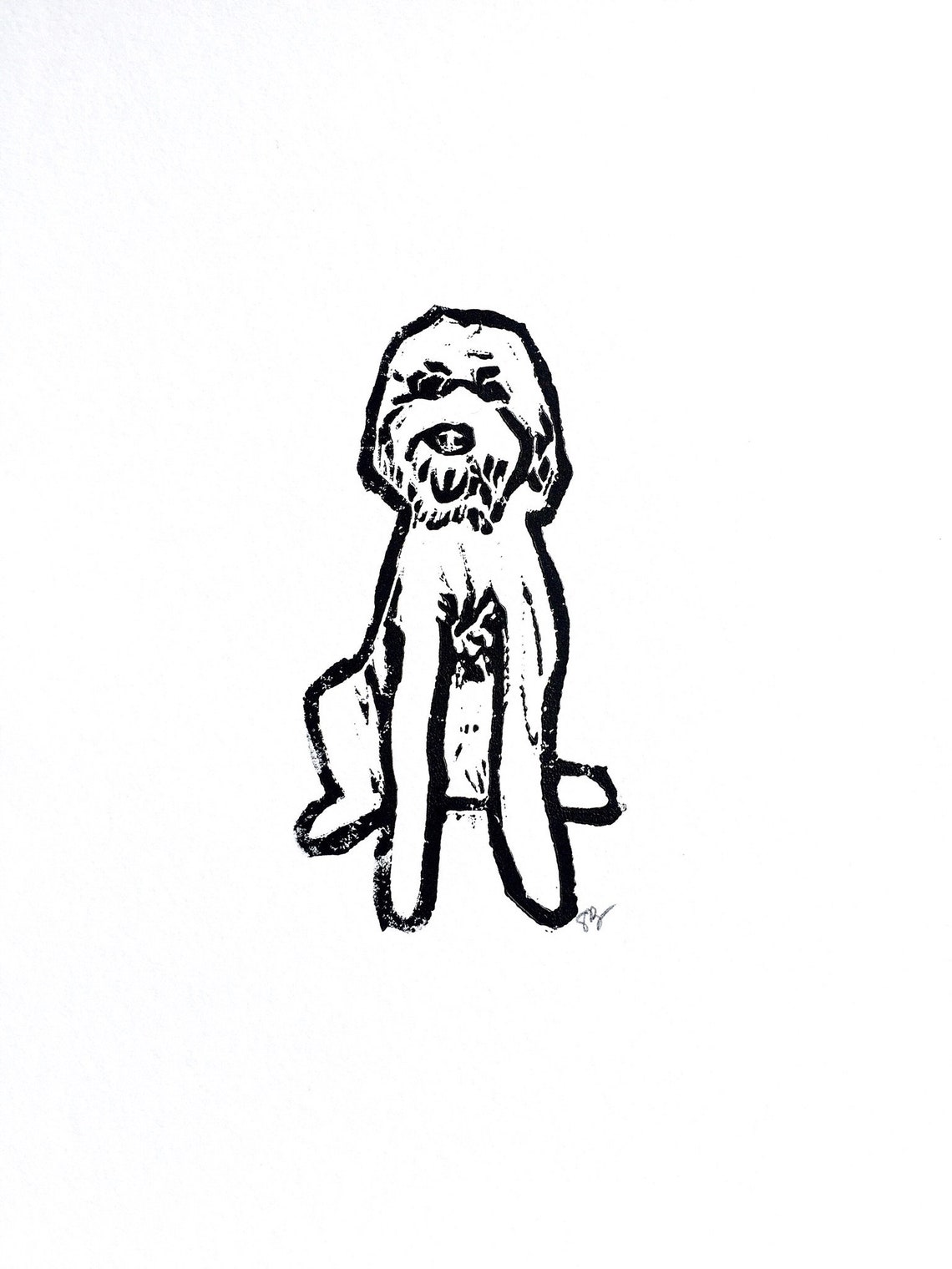 Doodle - Dog Breed - Linoleum Block Print - 9”x12” Wall Art - Etsy