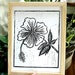 Hibiscus Flower - Linoleum Block Print - 9"x12" Wall Art - Etsy