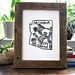 Arizona State Linoleum Block Print With Text + State Bird and Flower ...
