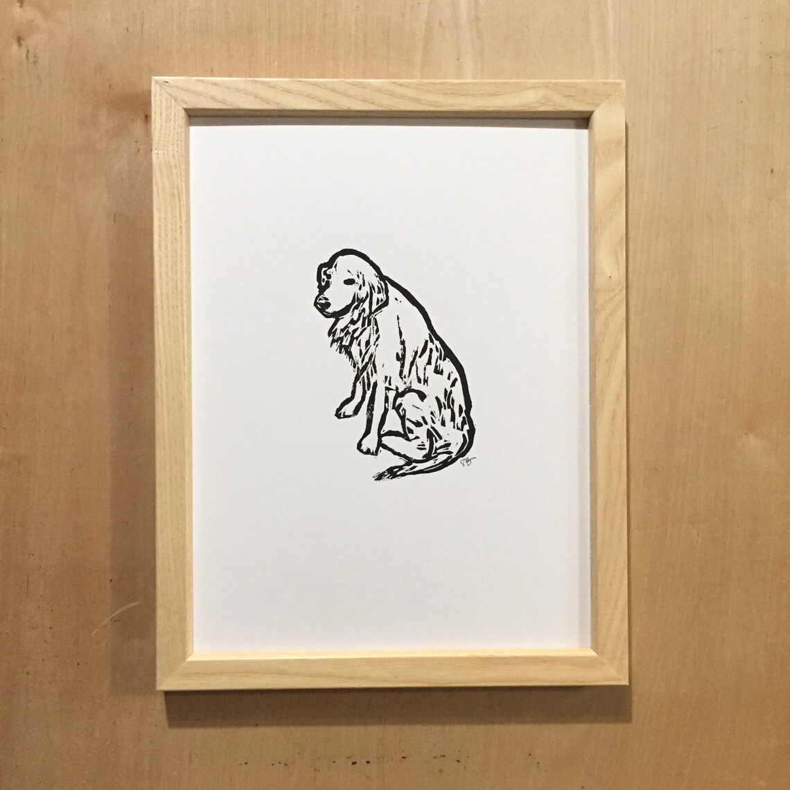 Golden Retriever Dog Breed Linoleum Block Print 9x12 | Etsy