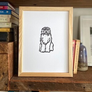Sheep Dog - Linoleum Block Print - 9"x12" Wall Art - Etsy