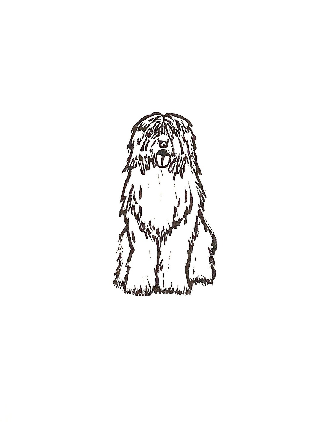 Sheep Dog - Linoleum Block Print - 9"x12" Wall Art - Etsy