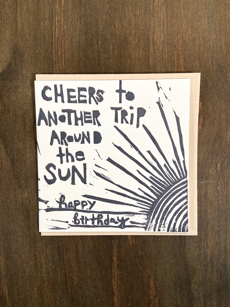 Cheers To Another Trip Around The Sun Happy Birthday Etsy