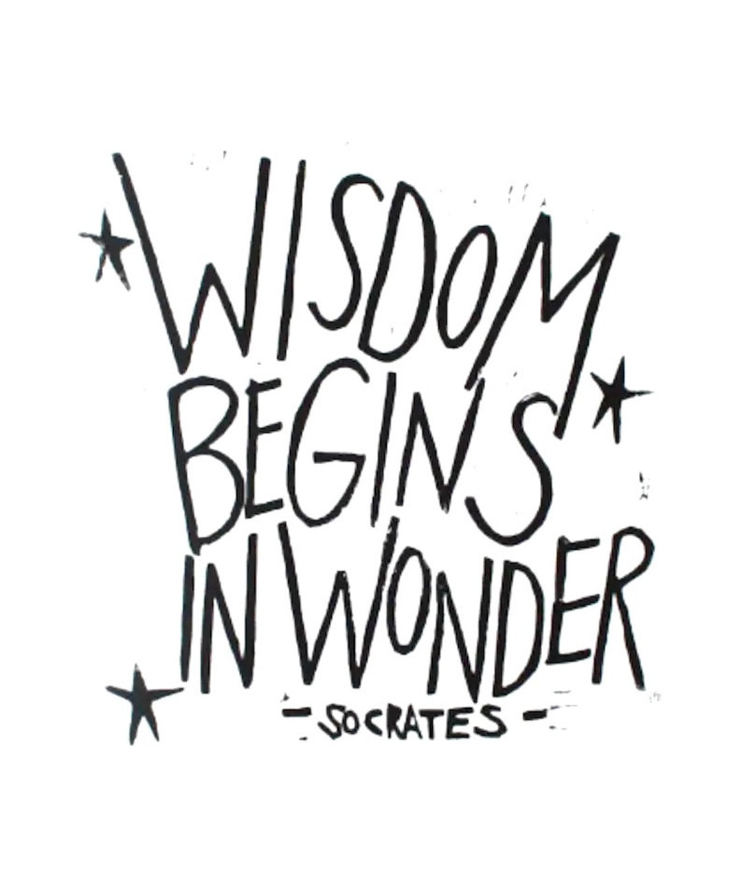 Wisdom Begins in Wonder - Linoleum Block Print - 11"x14" Wall Art - Etsy
